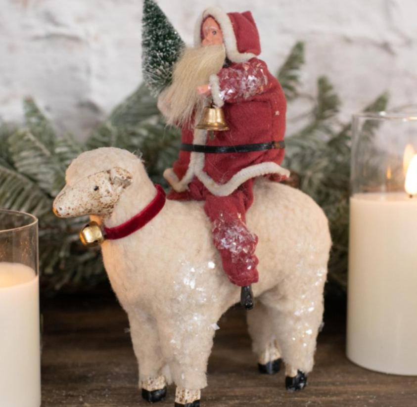 german-santa-riding-sheep-in-putz-clothing | Hopeless Romantic Trading